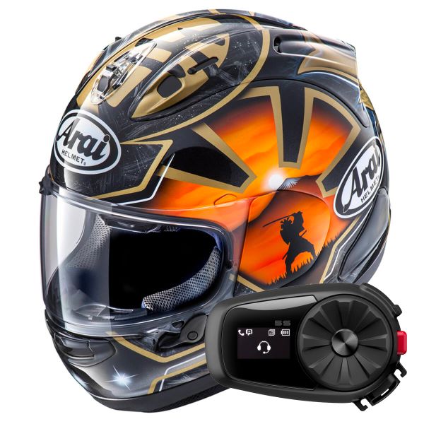 Pack Casque + Kit bluetooth et intercom : Arai RX-7V Evo Pedrosa Spirit ...