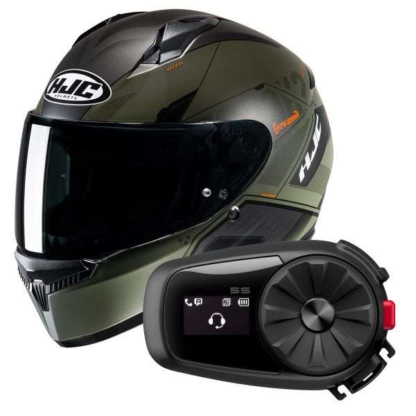 Pack Casque + Kit bluetooth et intercom : HJC C10 Inka MC7SF + Kit Bluetooth 5S Solo | iCasque.com