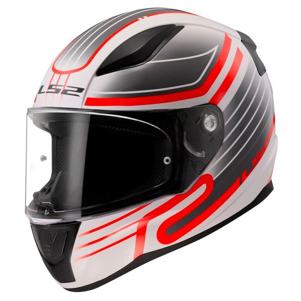 Casque LS2 Rapid II Circuit White Red FF353 Au Meilleur Prix | iCasque.com