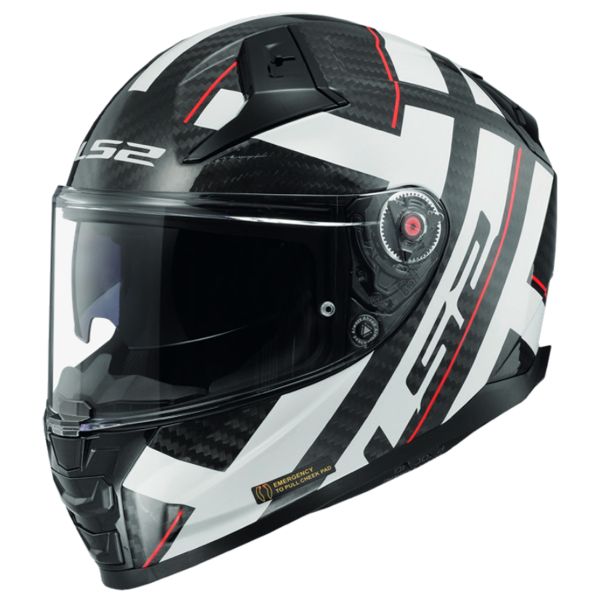 Pack Casque + Kit bluetooth et intercom : LS2 Vector II C Strong White ...