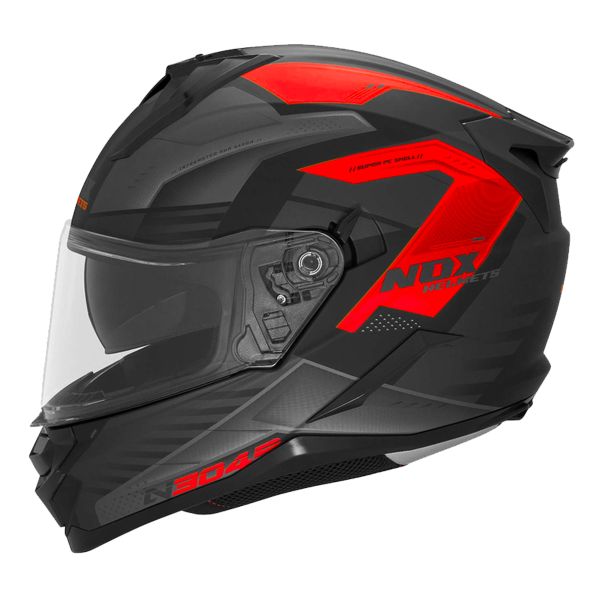Casque NOX N304S Carver Matt Black Red en Stock | iCasque.com