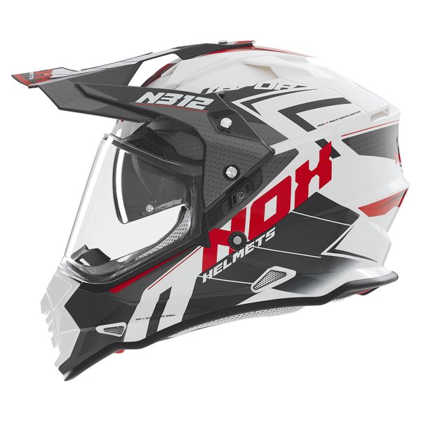 Casque NOX N312 Vapor White Red en Stock | iCasque.com