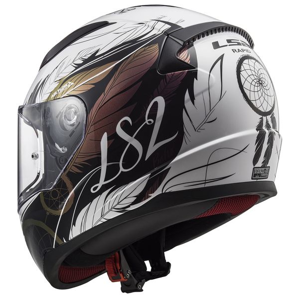 Casque LS2 Rapid Boho White Black Pink FF353 en Stock | iCasque.com