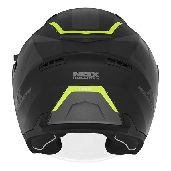 Pack Casque + Kit bluetooth et intercom : NOX N130 Klint Matt Black Neon Yellow + Kit Bluetooth ...