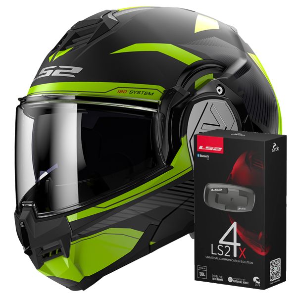 Pack Casque + Kit bluetooth et intercom : LS2 Advant Revo Black H-V ...