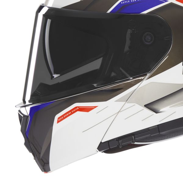 Casque NOX N968 Ultra White Blue Red en Stock | iCasque.com