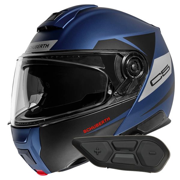 Pack Casque + Kit bluetooth et intercom : Schuberth C5 Eclipse Blue ...