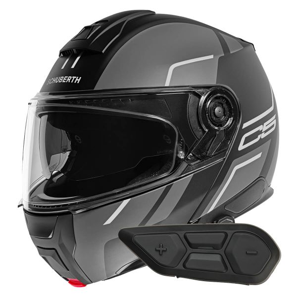 Pack Casque + Kit bluetooth et intercom : Schuberth C5 Master Grey ...