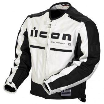 Blouson moto ICON Motorhead Jacket White Au Meilleur Prix | iCasque.com